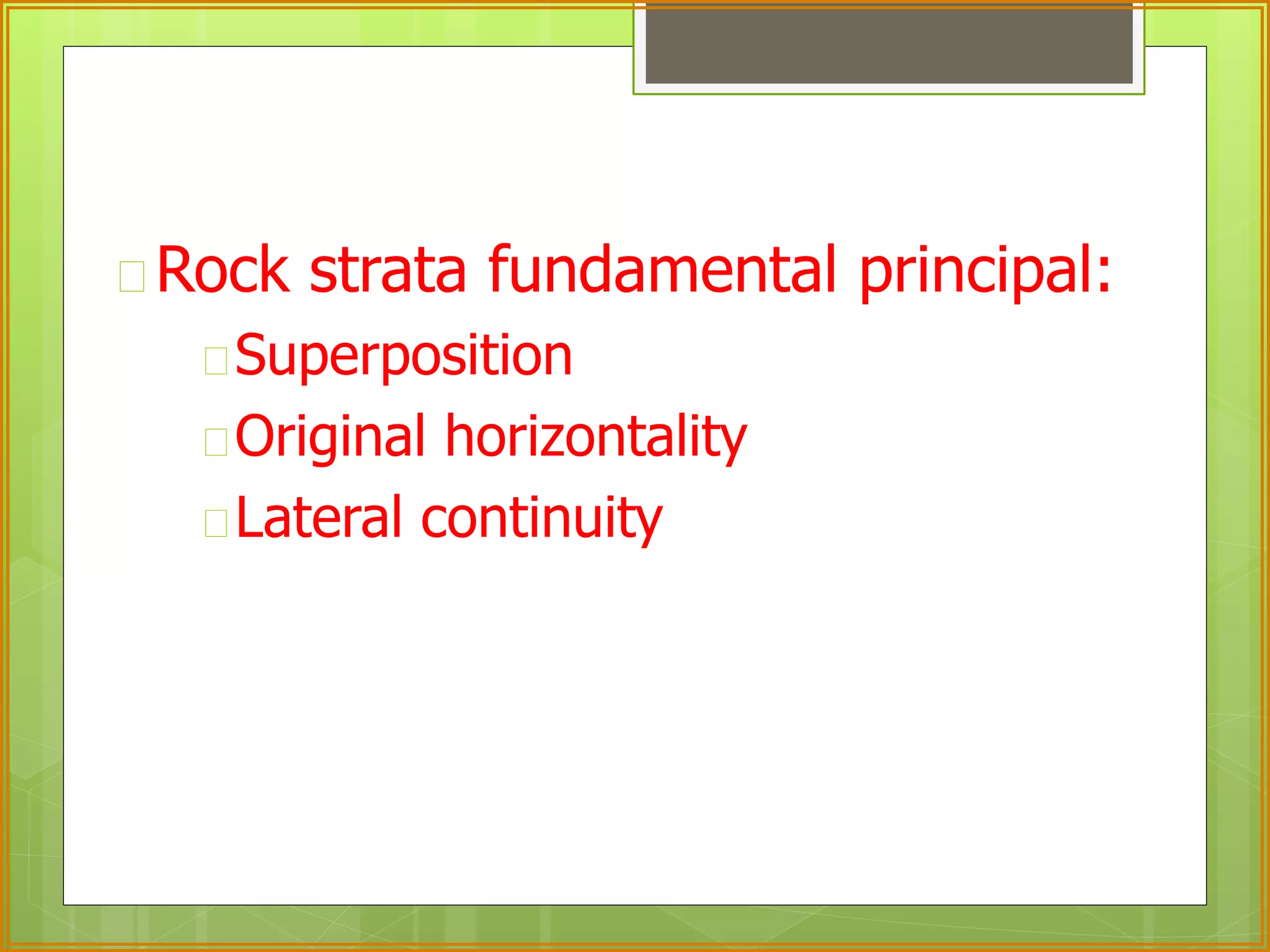 Principle of Stratigraphic | PPTX