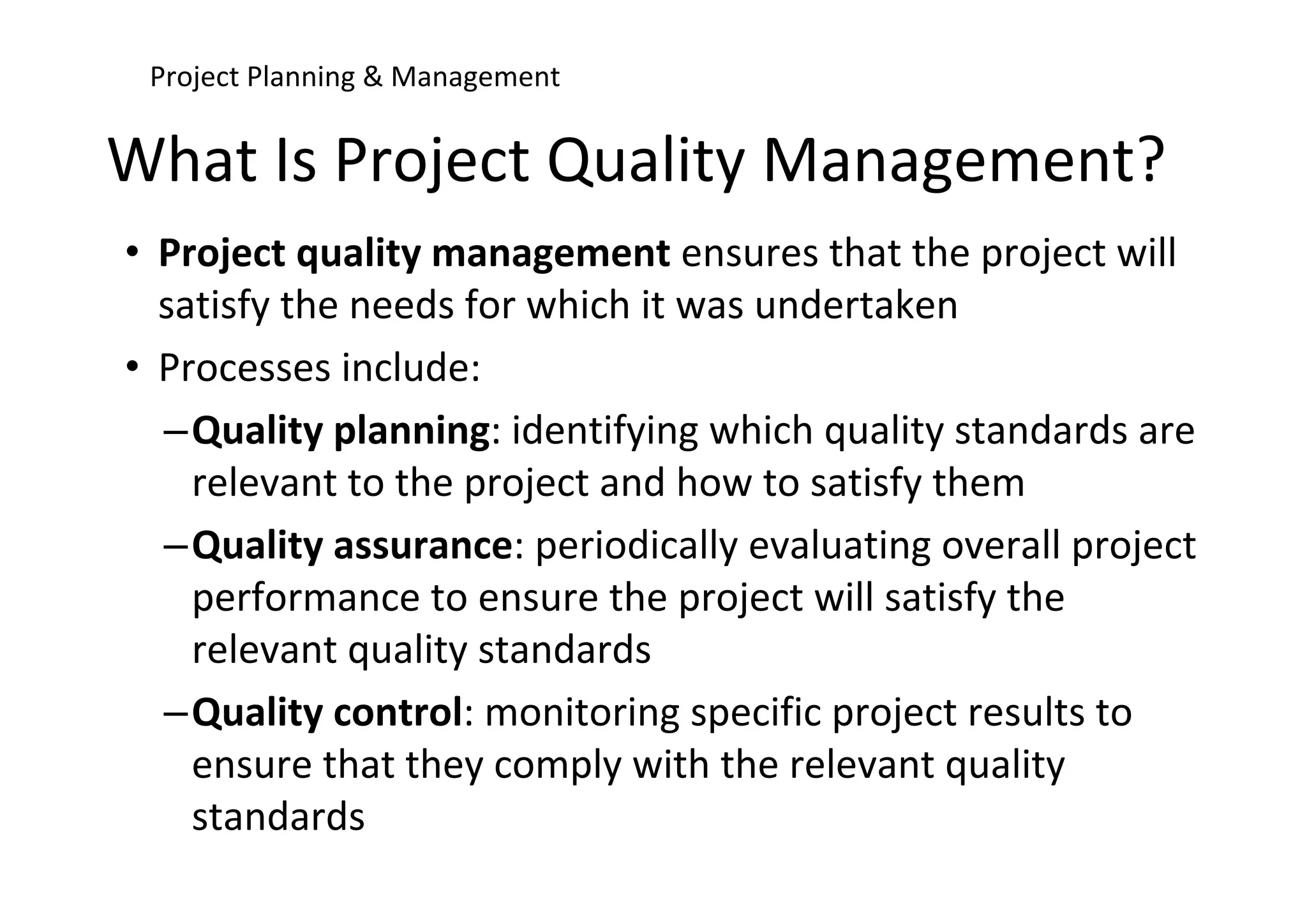 Lecture 8_ Project Quality Control and Quality Assurance | PDF