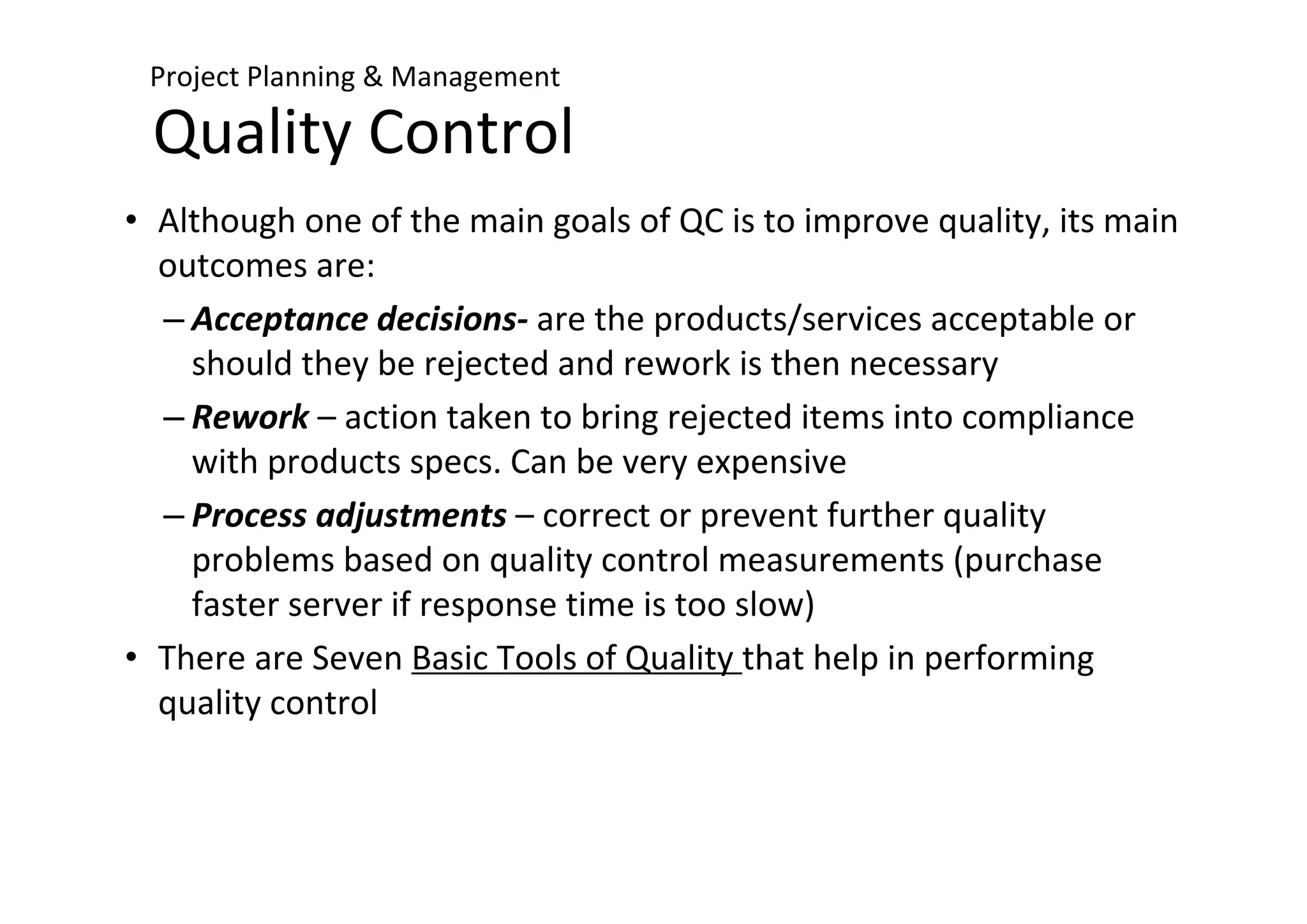 Lecture 8_ Project Quality Control and Quality Assurance | PDF