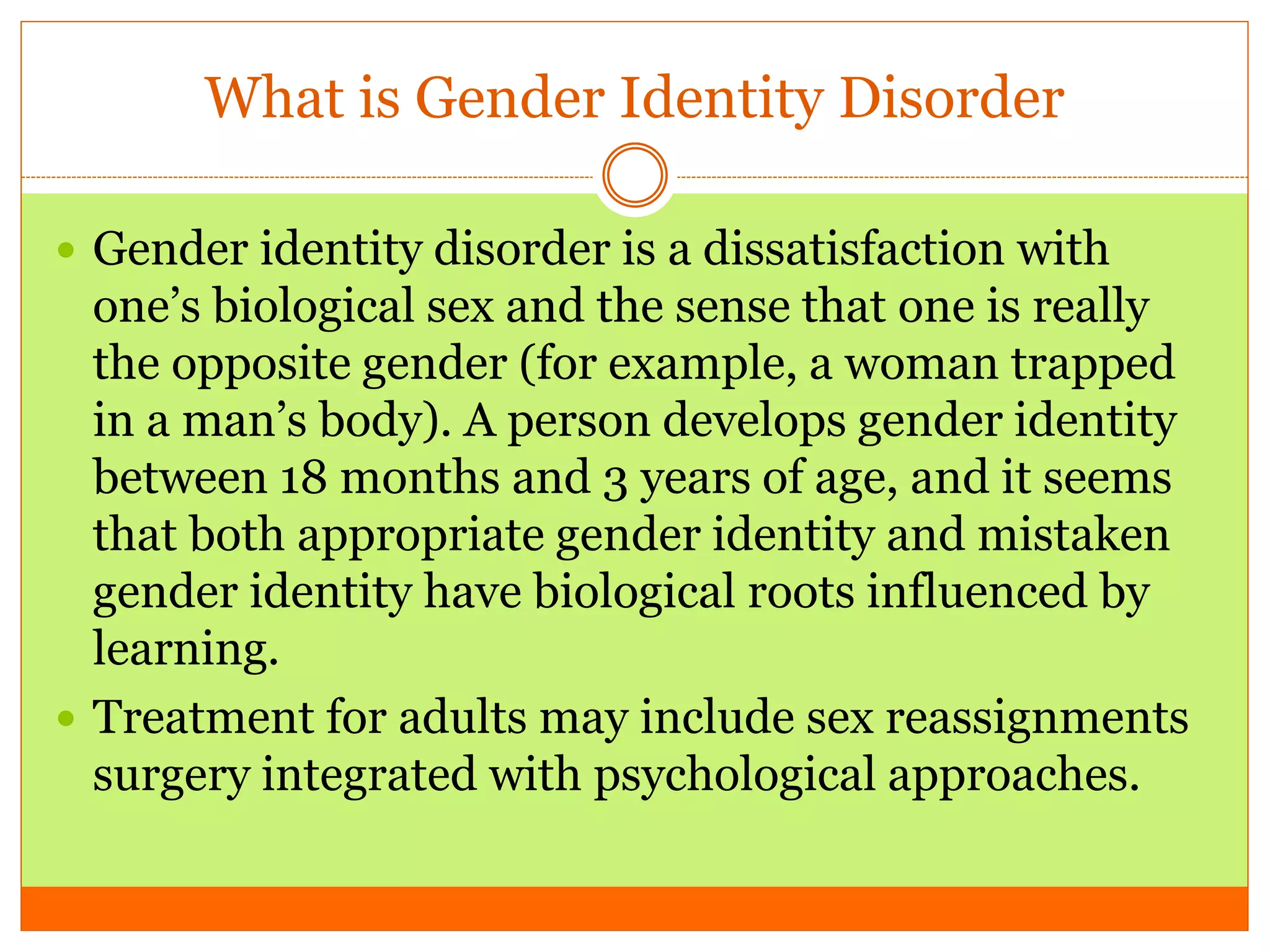 Lecture 8 sexual and gender identity disorders | PPTX