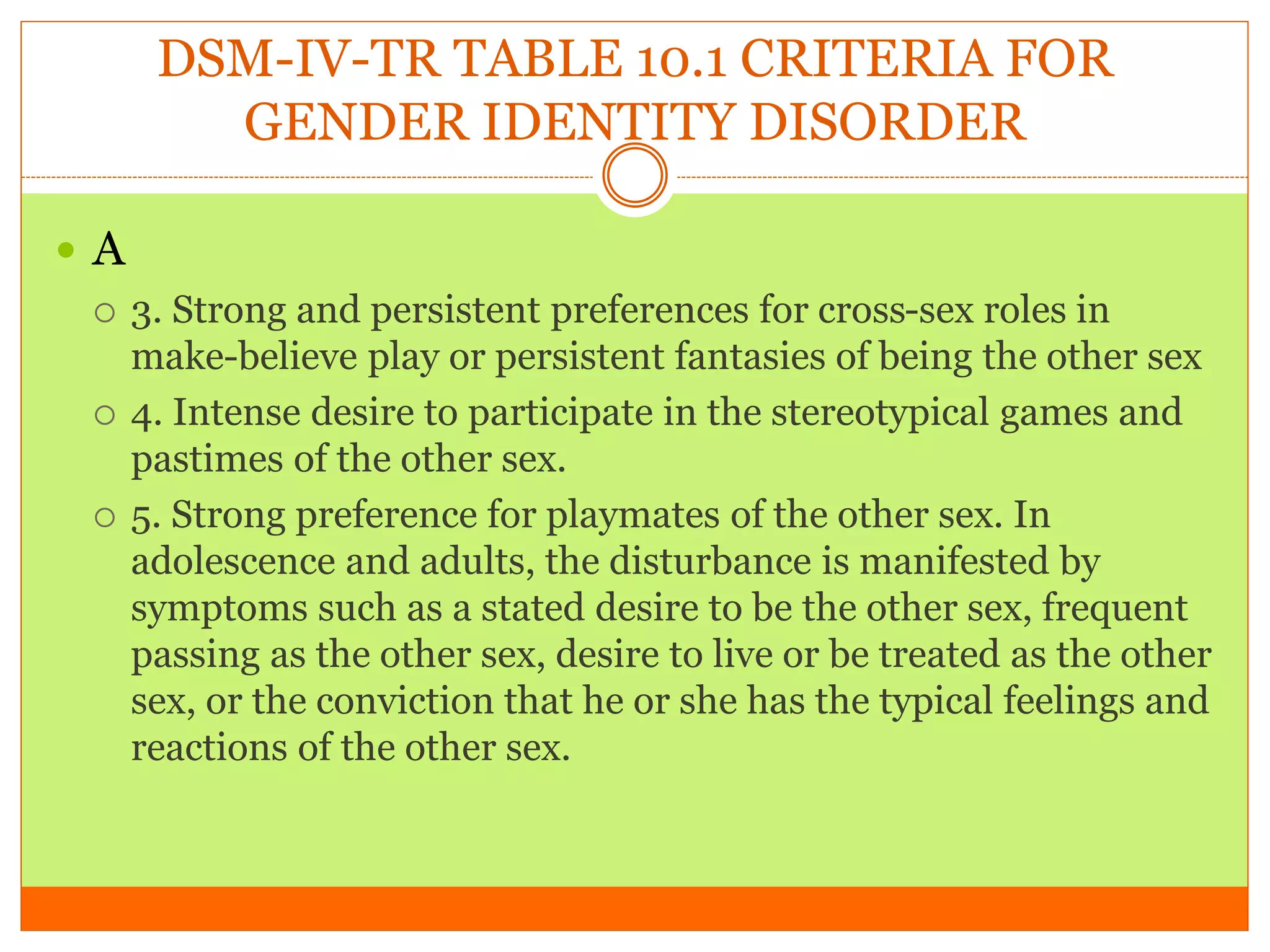 Lecture 8 sexual and gender identity disorders | PPTX