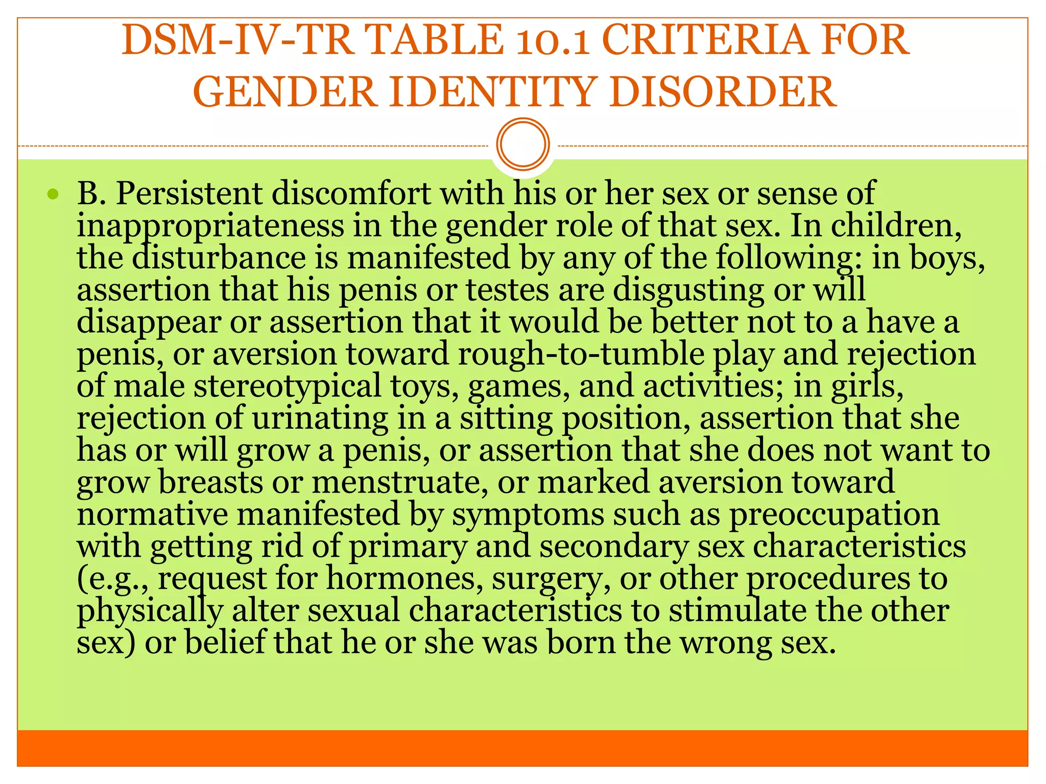 Lecture 8 sexual and gender identity disorders | PPTX