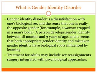 Lecture 8 sexual and gender identity disorders | PPTX