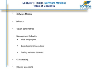 Lecture 8 (software Metrics) Unit 3.pptx