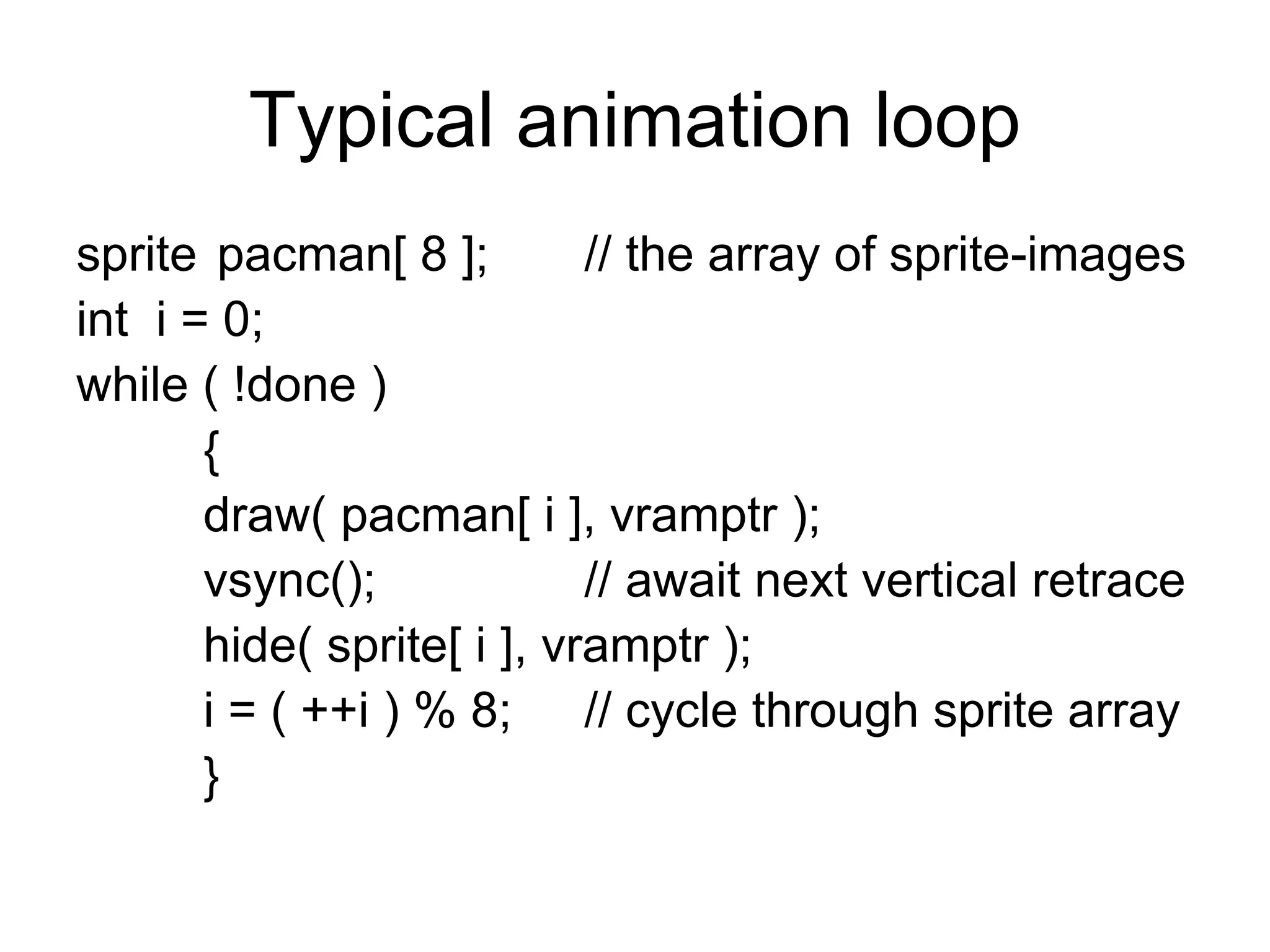 sprites and animation concept (Lecture 8 Game Development) | PPT