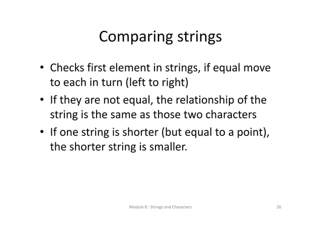 Lecture 8 Strings And Characters Ppt