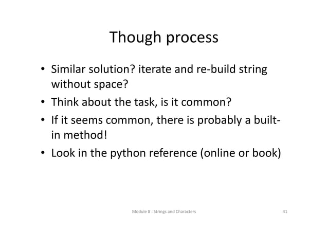 Lecture 8 Strings And Characters Ppt