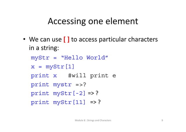 Lecture 8 Strings And Characters Ppt
