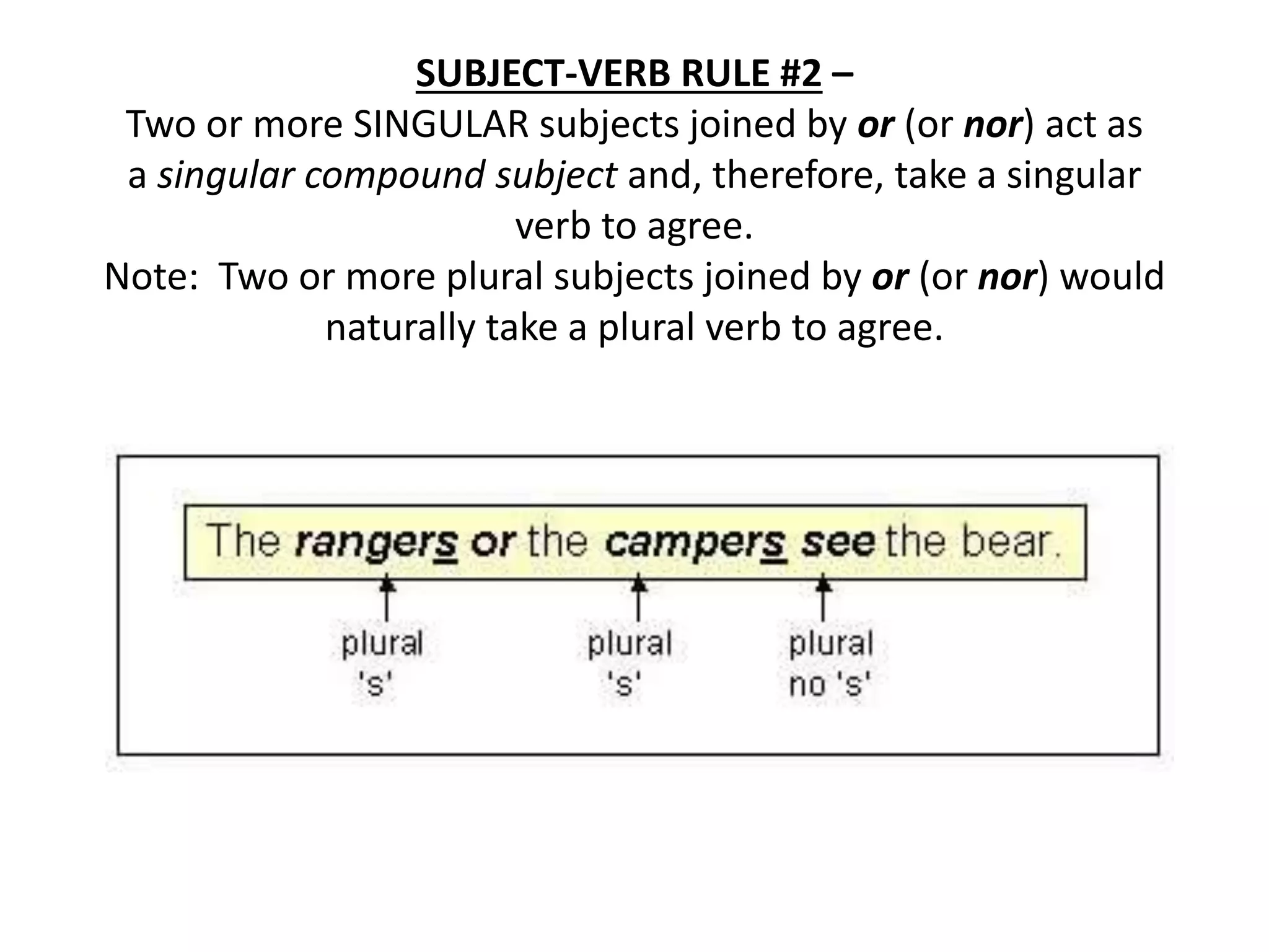 subject verb agreement | PPTX