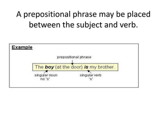 subject verb agreement | PPTX