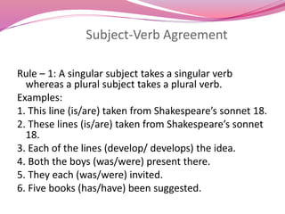 Lecture 8 Subject Verb Agreement.ppt