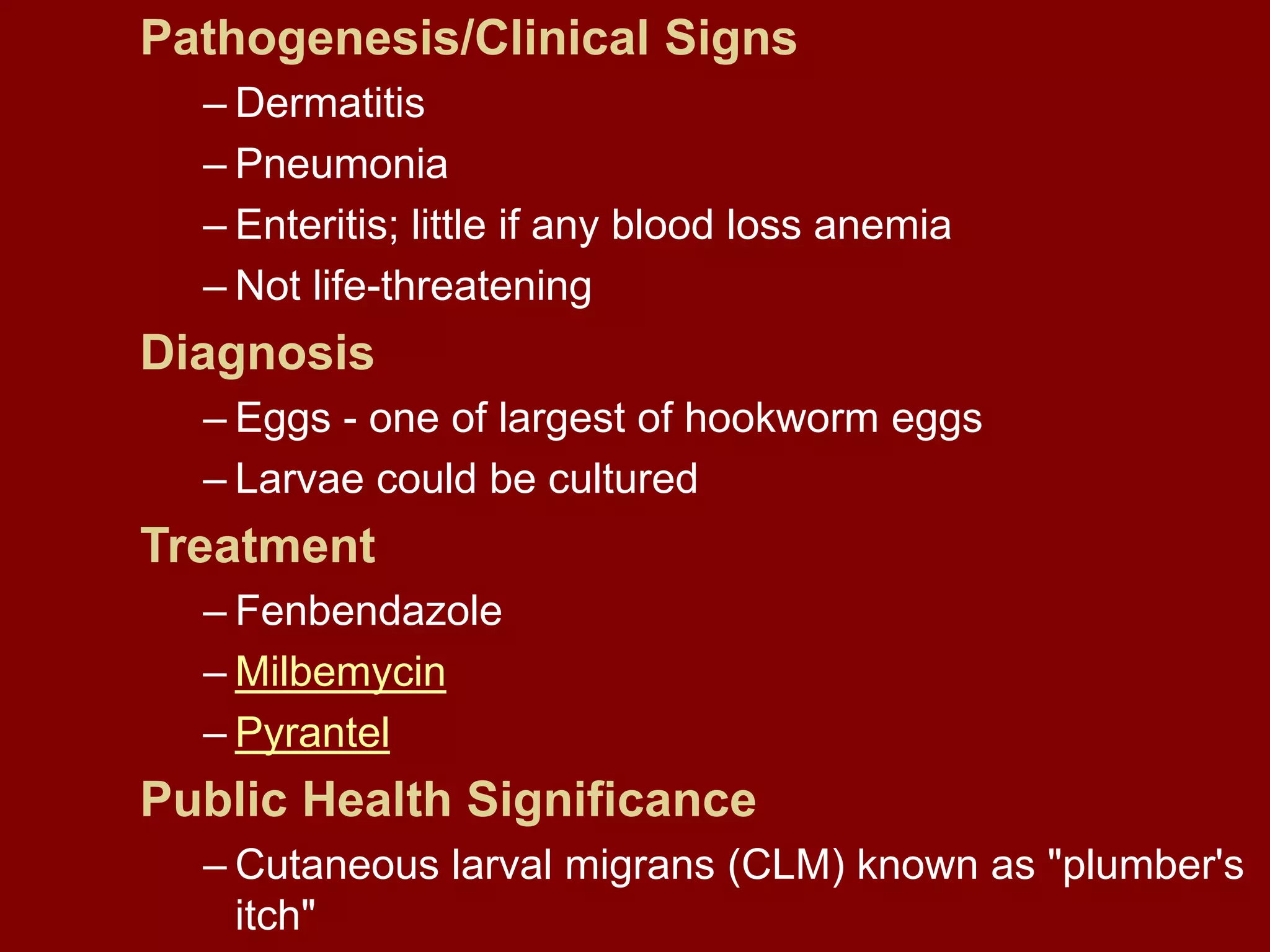 Lecture 8 syngamus, hook worms | PPT