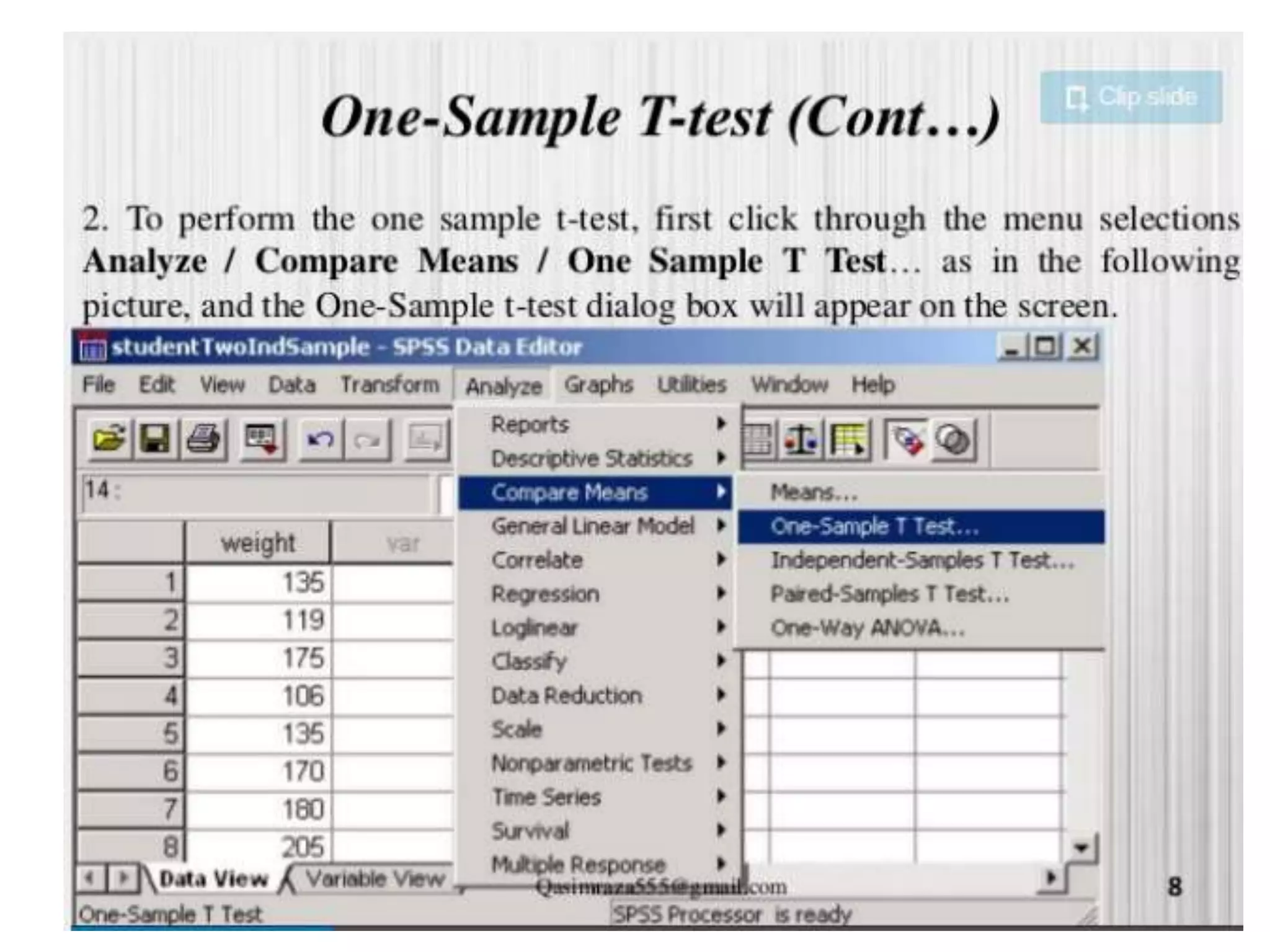 Lecture 8 (t test, anova) | PPT