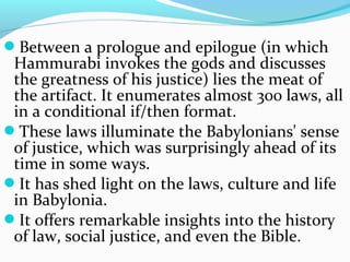 Lecture 8 the code of hammurabi | PPT