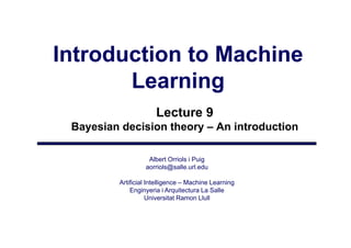 Lecture9 - Bayesian-Decision-Theory | PDF