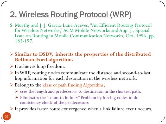 Lecture 9 10 .mobile ad-hoc routing protocols