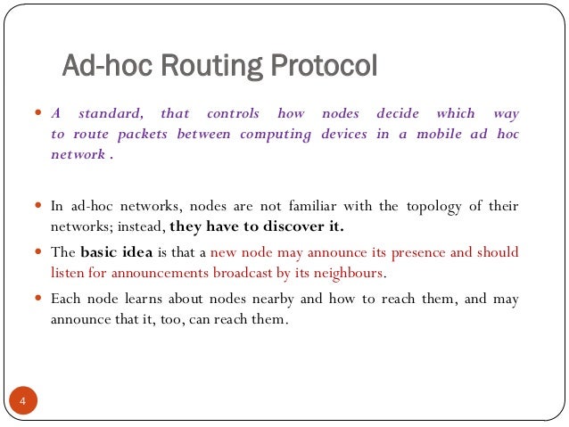 Lecture 9 10 Mobile Ad Hoc Routing Protocols