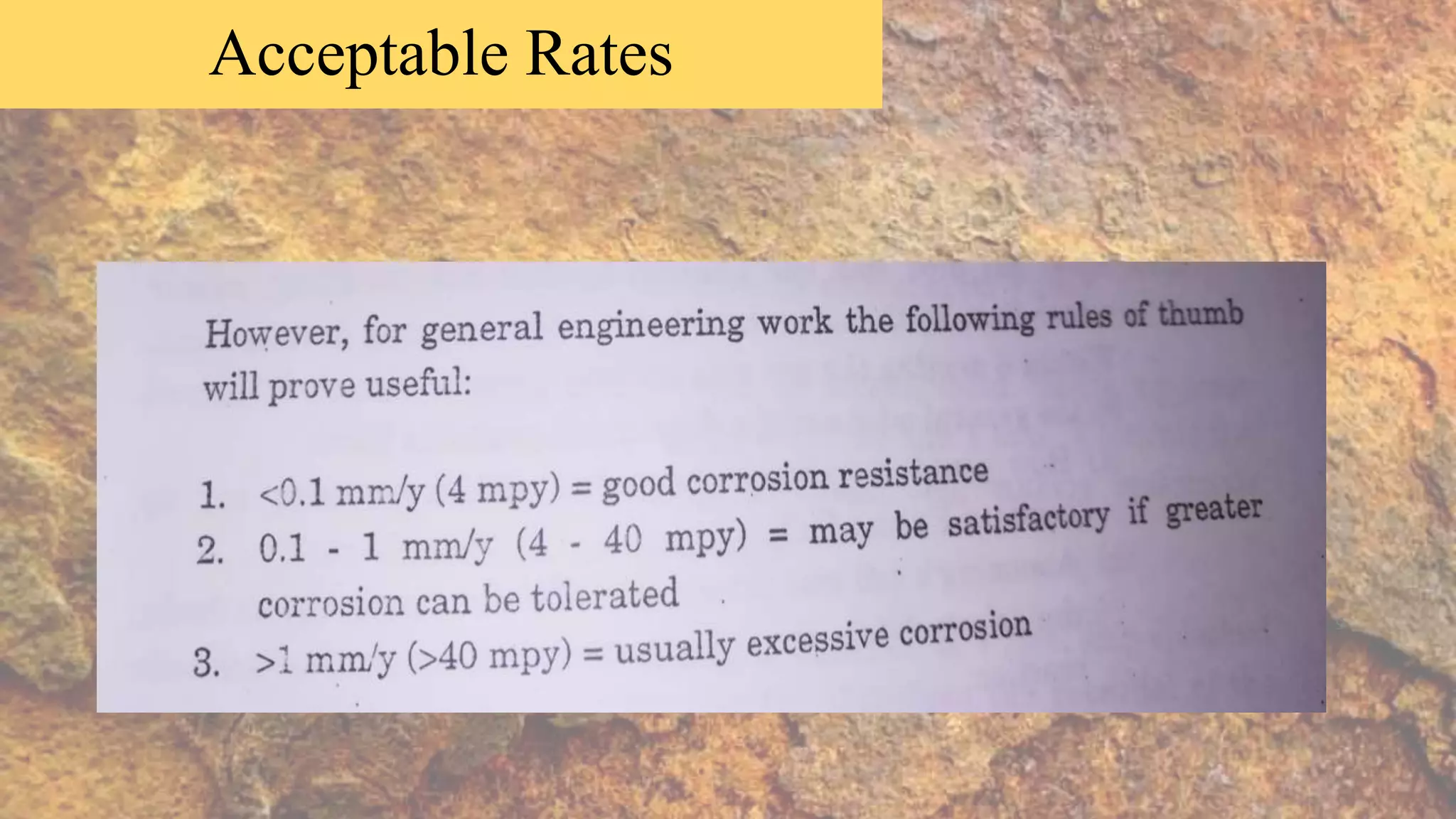 Corrosion Rates and Units | PPTX