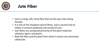 overview of jute fiber, properties and application | PPT