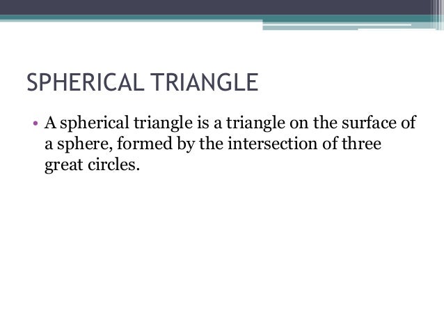 spherical triangles