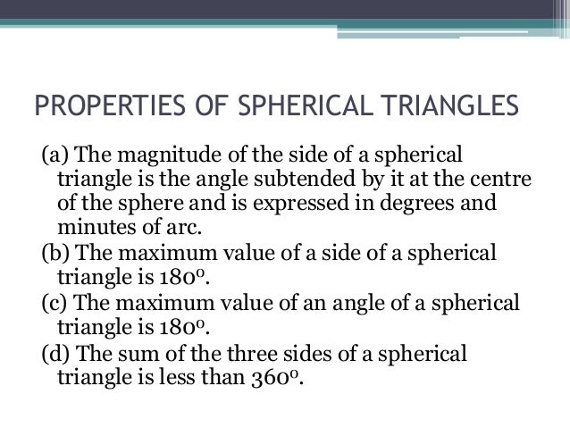 spherical triangles