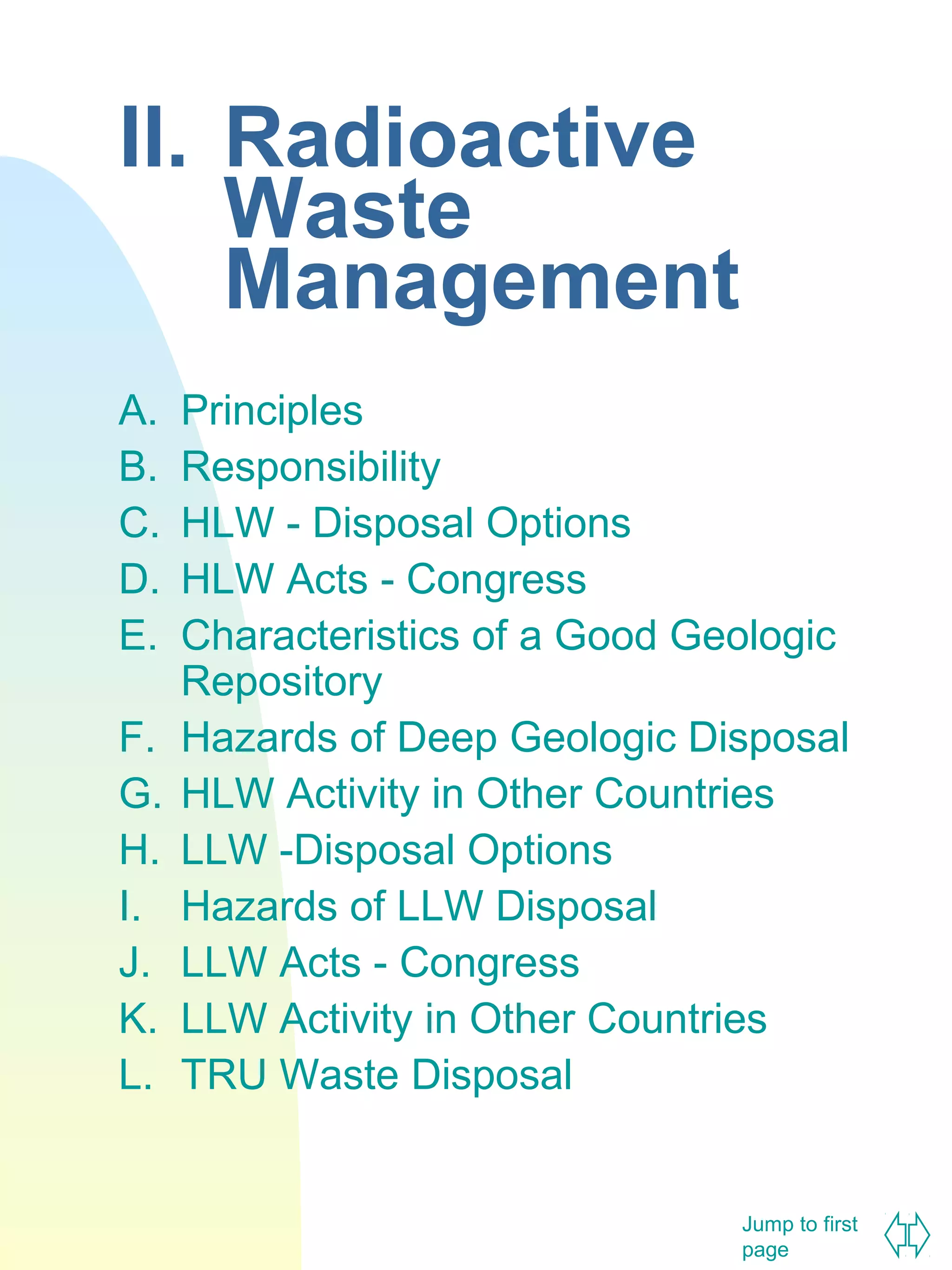 Lecture 9-High Level Waste Management | PPT
