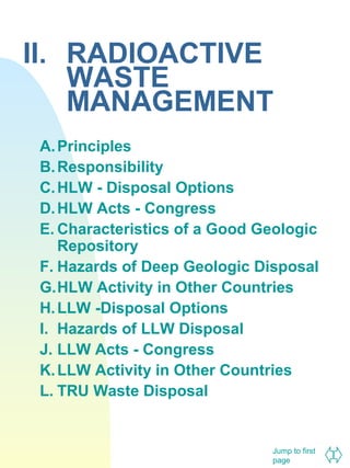 Lecture 9-High Level Waste Management | PPT
