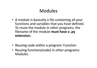 Python - Lecture 9 | PDF