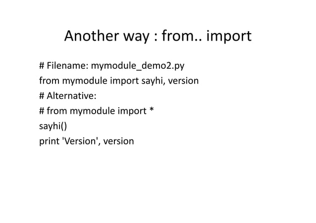 Python - Lecture 9 | PDF