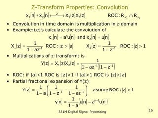 Z TRANSFORM PROPERTIES AND INVERSE Z TRANSFORM | PPT