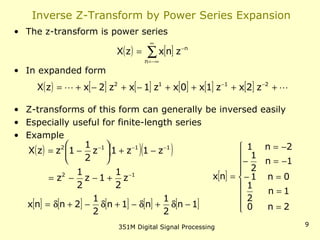 Z TRANSFORM PROPERTIES AND INVERSE Z TRANSFORM | PPT