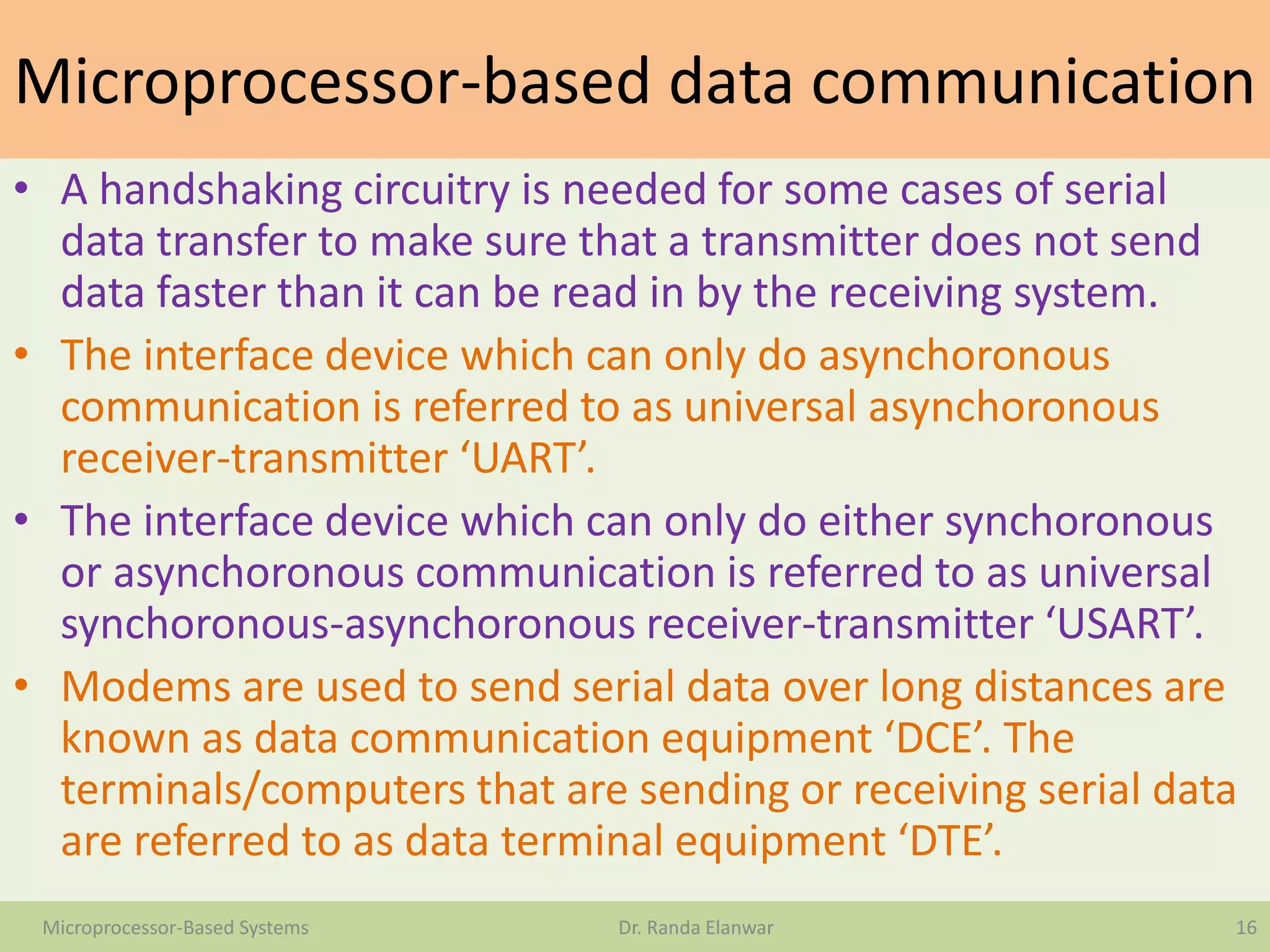 Microprocessors-based systems (under graduate course) Lecture 9 of 9 | PPT