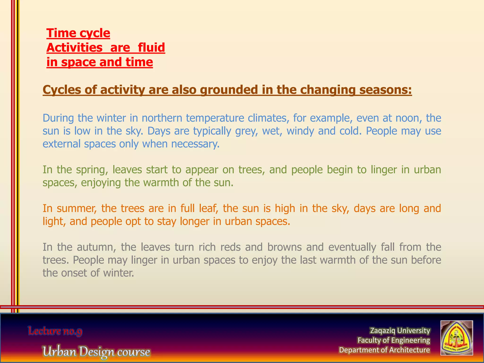 Urban Design - temporal dimension | PPTX