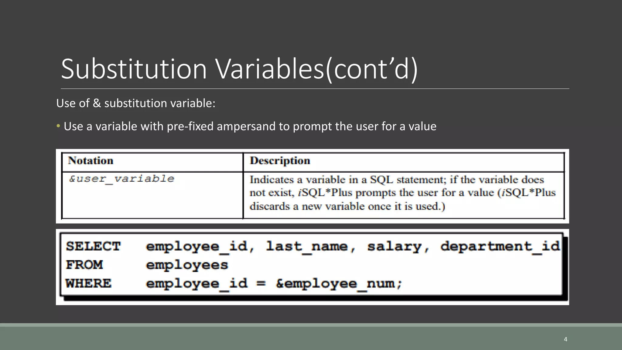Sql Readable Outputs Oracle Sql Fundamentals Ppt