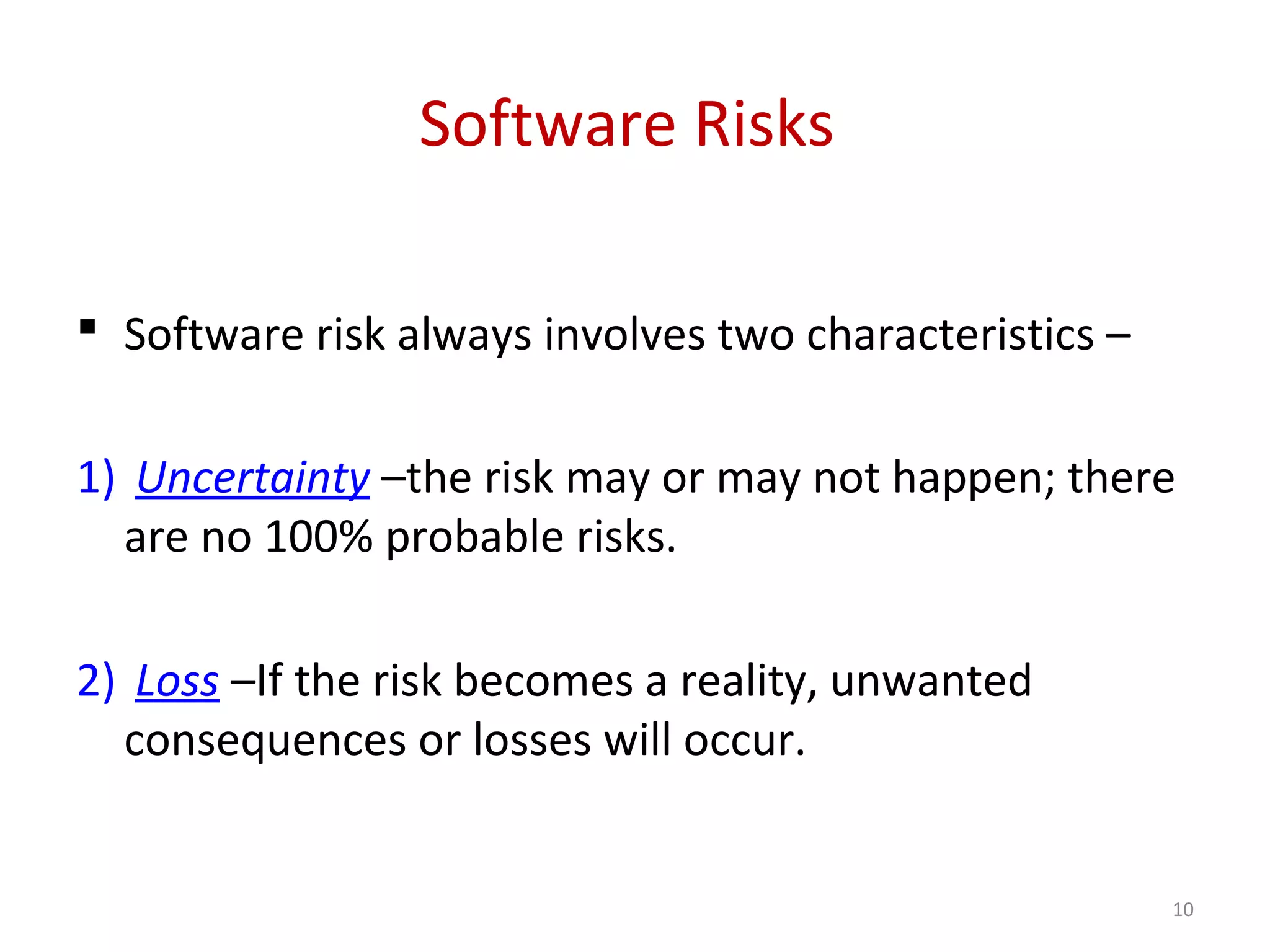 Software Engineering (Risk Management) | PPT