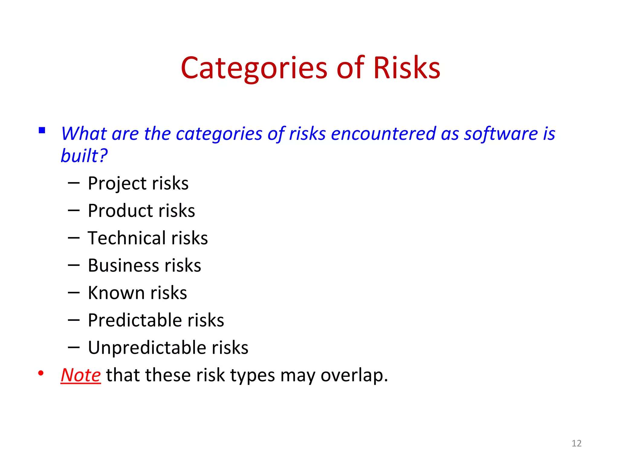 Software Engineering (Risk Management) | PPT