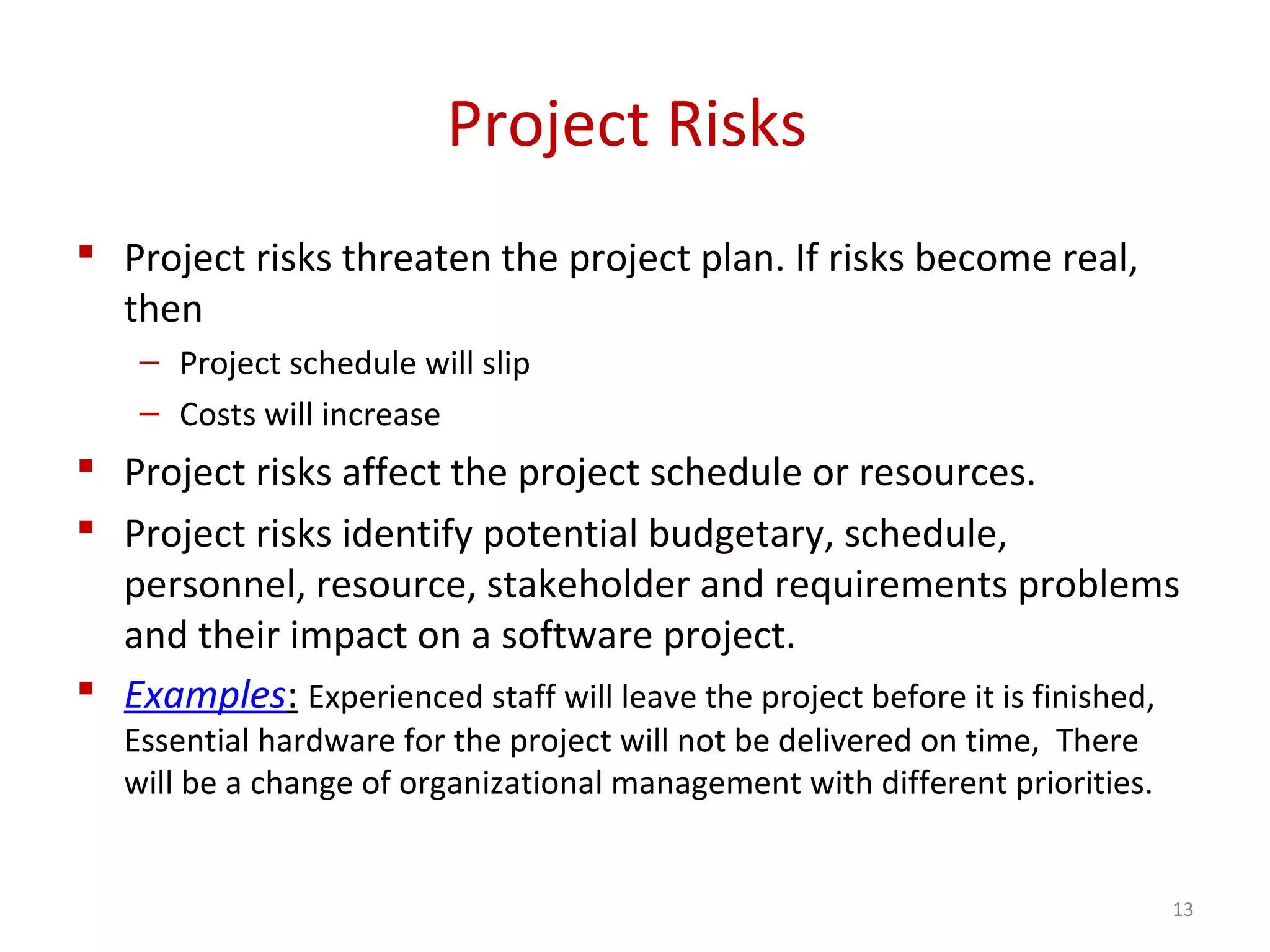 Software Engineering (Risk Management) | PPT