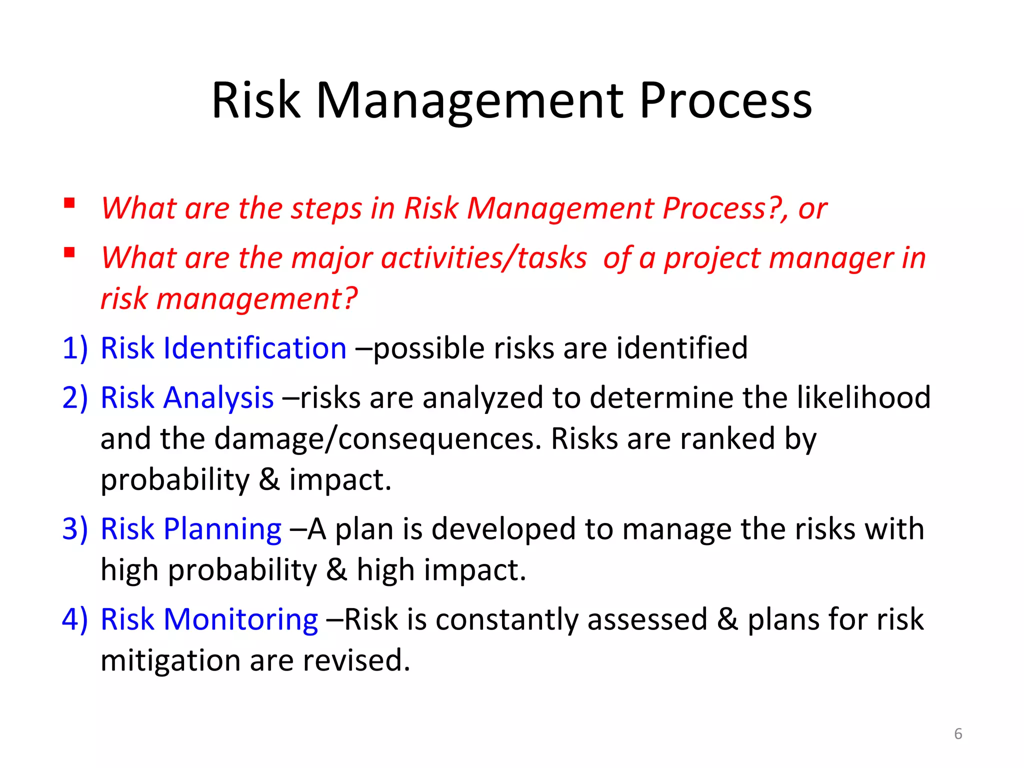 Software Engineering (Risk Management) | PPT