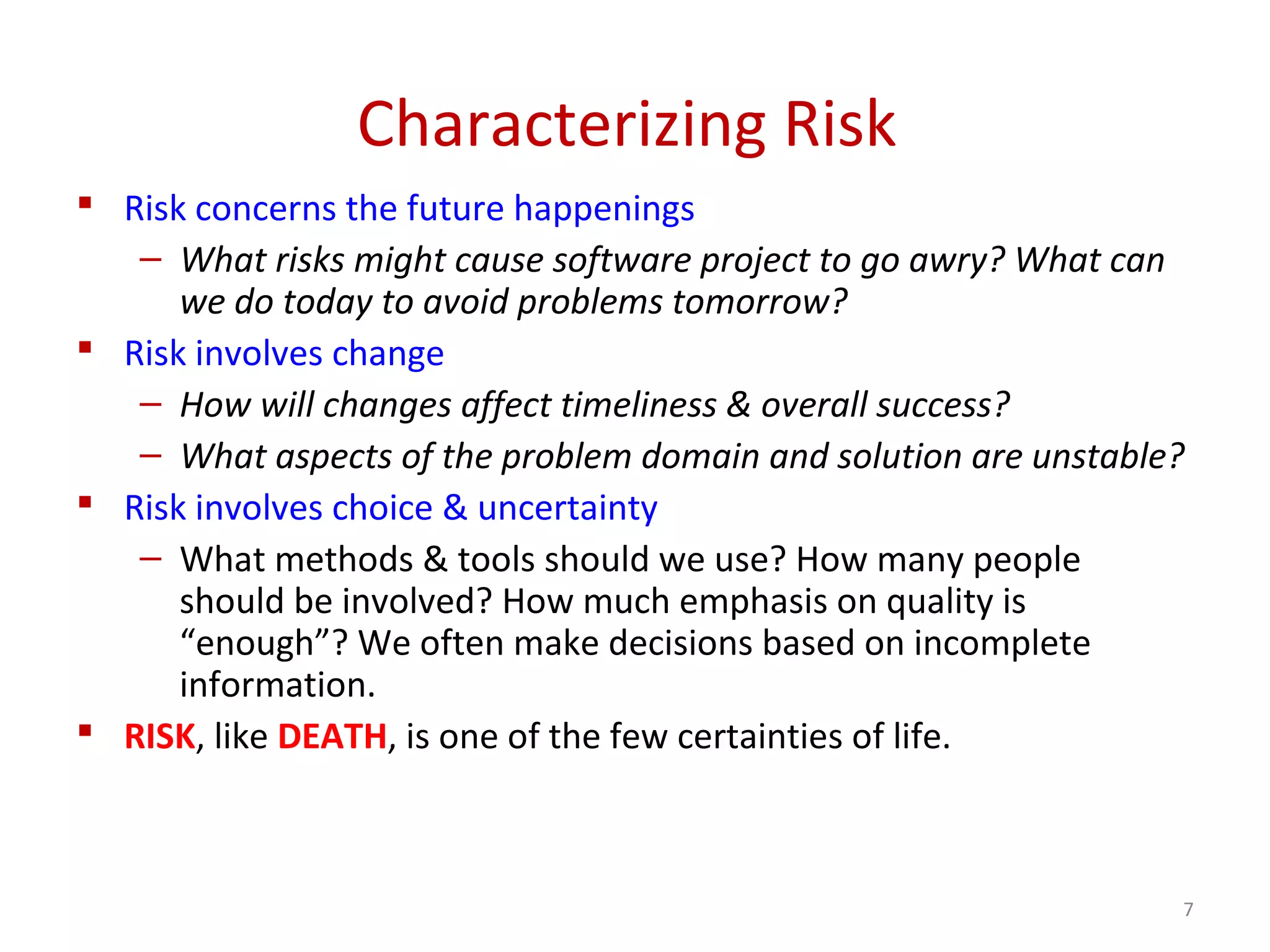 Software Engineering (Risk Management) | PPT
