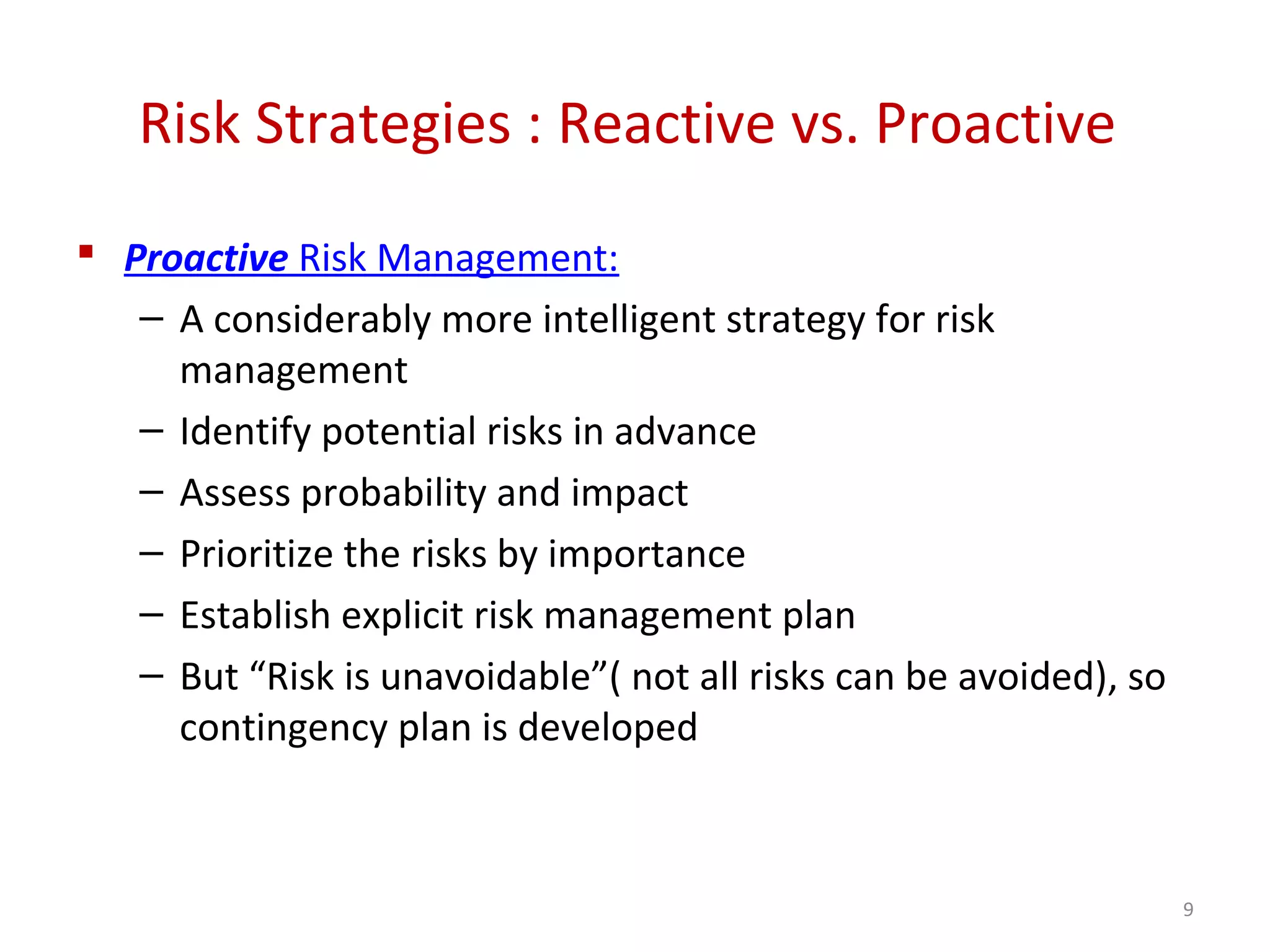 Software Engineering (Risk Management) | PPT