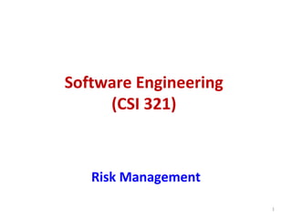 Software Engineering (Risk Management) | PPT