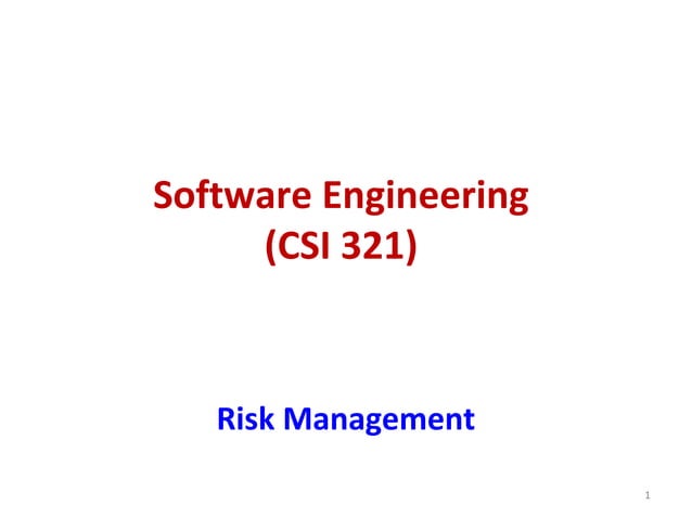 Software Engineering (Risk Management) | PPT | Operating Systems ...