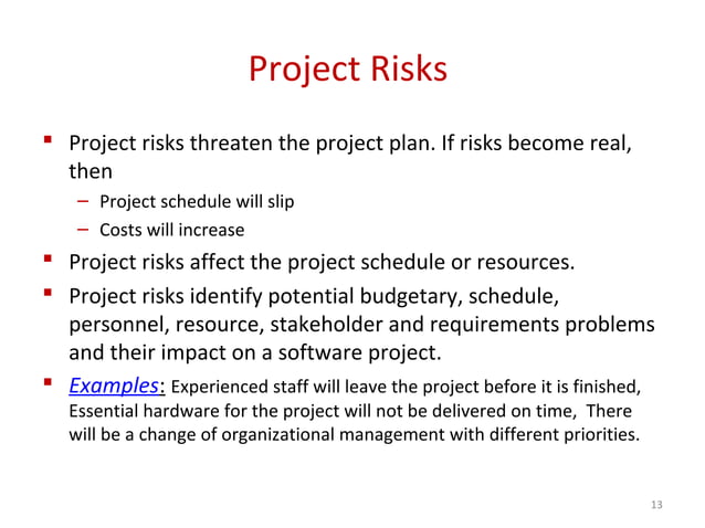 Software Engineering (Risk Management) | PPT | Operating Systems ...