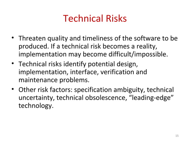 Software Engineering (Risk Management) | PPT | Operating Systems ...