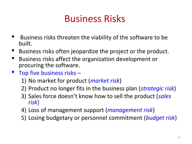 Software Engineering (Risk Management) | PPT | Operating Systems | Computer Software and ...