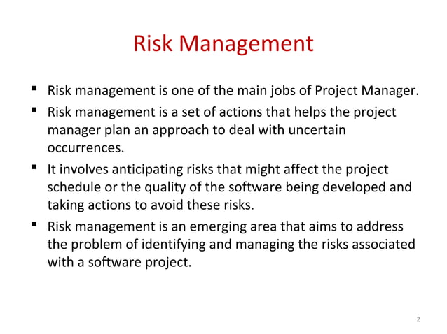 Software Engineering (Risk Management) | PPT | Operating Systems ...