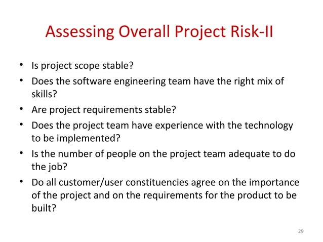 Software Engineering (Risk Management) | PPT | Operating Systems ...