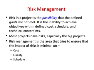 Software Engineering (Risk Management) | PPT
