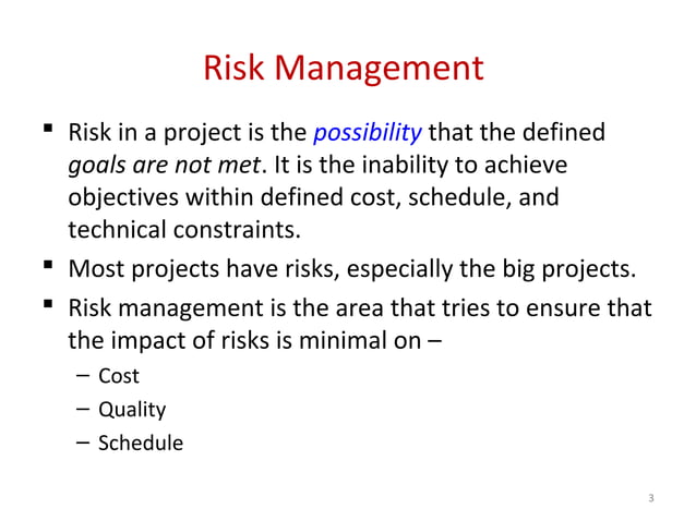 Software Engineering (Risk Management) | PPT | Operating Systems ...