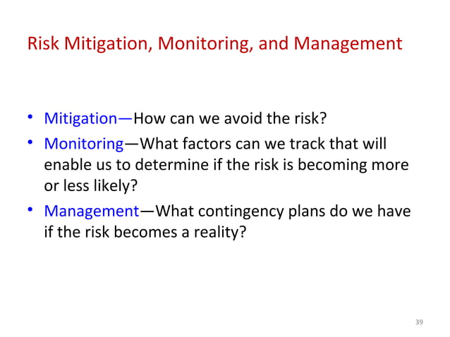 Software Engineering (Risk Management) | PPT | Operating Systems ...